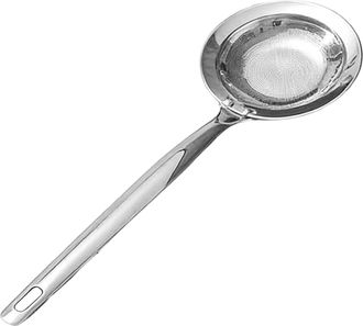 Generico Fettl&ouml;ffel, Edelstahl-L&ouml;ffel mit langem Griff, K&uuml;chensieb, zum Kochen in der K&uuml;che, Br&uuml;hen, Fritteuse, Saucen, Frittieren, Lebensmittel, Karaffen, Sch