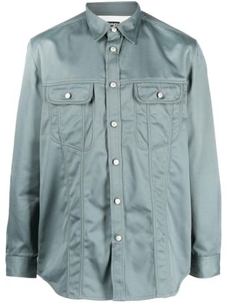 Diesel chemise en jean &agrave; d&eacute;tails de coutures - Vert