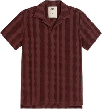 OAS Oas, Homme, Chemises, Brun, Taille: S Jacquard-Knit Terry Piqu&eacute;