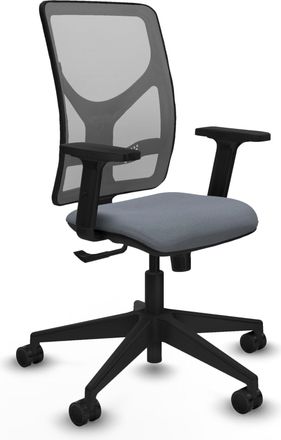 Piqueras y Crespo Drehstuhl, grau, mit 2D-Armlehnen, h&ouml;henverstellbare Lendenwirbelst&uuml;tze, ausgestattet mit 3 Positionen und Schneideschaum, mit Rollen von 65 mm, Nylon