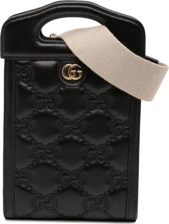 Gucci Hobo Bags - Mini GG Matelasse Leather Cut Out Handle Satchel - Gr. unisize - in Schwarz - f&uuml;r Damen