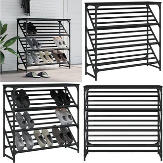 vidaXL Vidaxl - Schuhregal Schwarz 90x30x85 cm Holzwerkstoff - Schuhschrank - Schuhregal - Garderobe - Einbauschrank - Aufbewahrungssystem - Home & Living