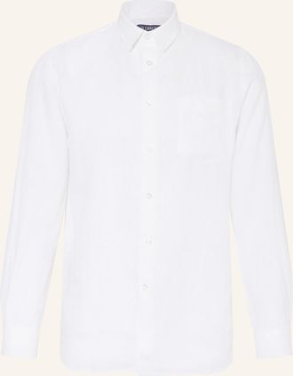 Vilebrequin Leinenhemd Caroubis Comfort Fit weiss
