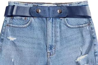 Generico Ceinture &eacute;lastique r&eacute;glable unisexe, ceinture pour femme, pour voyage, randonn&eacute;e, jeans pour homme et femme, bleu fonc&eacute;, Consulte la descripci&oacute;n
