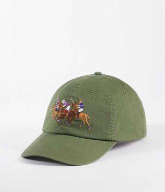 Polo Ralph Lauren Baseballkappe in Supply Olive mit Polospieler-Grafik-Schwarz