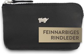 Braun B&uuml;ffel Schl&uuml;sseletui aus echtem Rindleder Golf 2.0 - Schmale Schl&uuml;sseltasche f&uuml;r Herren & Damen mit Rei&szlig;verschluss & 2 Schl&uuml;sselringen - Zeitlos klassisches 