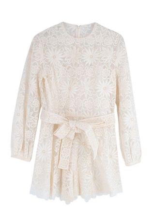Valentino Garavani Ivory Floral Embroidered Playsuit Size XS