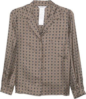 Max Mara Femme, Blouses et Chemises, Brun, Taille: 40 FR Chemise en soie imprim&eacute;e semi-ajust&eacute;e