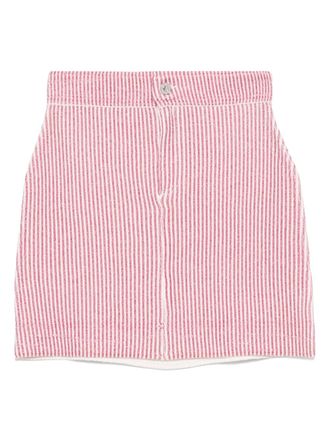 Barrie minijupe à rayures - Rouge