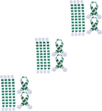 Pretyzoom Puppenschal Klein 18 STK Mini-weihnachtsschal Cute Christmas Decor Weihnachts Party Schal Flasche Gestrickter Schal F&uuml;r Weihnachtstiere Weihnachtsdeko