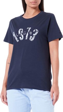 Pepe Jeans London Damen Langarmshirt Molly, Blau (Dulwich), XS