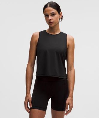 lululemon Leichtes Lauf-Tanktop in Taillenl&auml;nge f&uuml;r Frauen - Gr&ouml;&szlig;e 2XS in Black