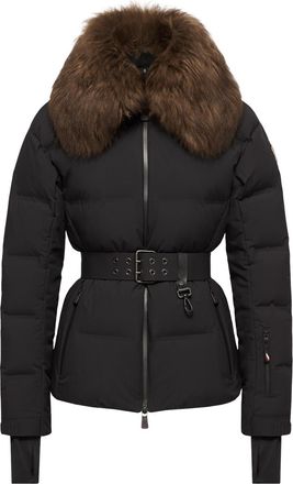 Moncler Moncler Sioule Shearling-trimmed Insulated Ski Jacket, Women, Black, Size: 0