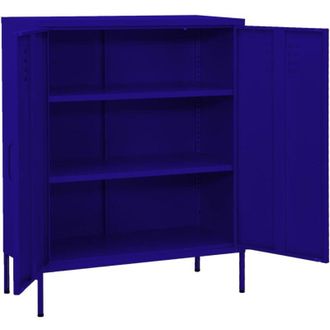 vidaXL Lagerschrank Marineblau 80x35x101,5 cm Stahl Vidaxl 972086