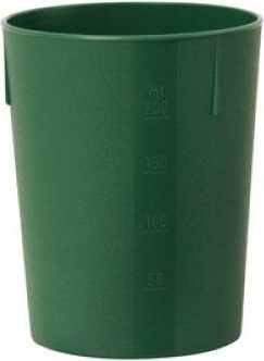 WACA 2537 Trinkbecher Kunststoffbecher 250 ml Dm 74 mm, Farbe:gr&uuml;n