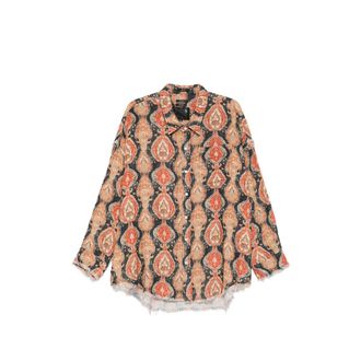 R13 Printed Frayed Shirt