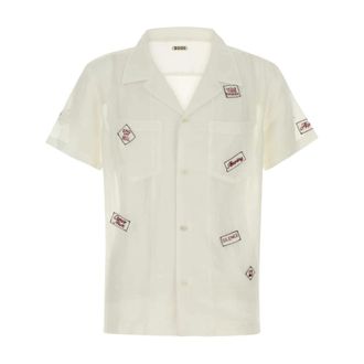 Bode Homme, Chemises, Blanc, Taille: L Chemise &agrave; Manches Courtes On Air