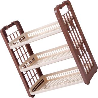 BESPORTBLE Multifunktionales Dreistöckiges Aufbewahrungsregal aus Kunststoff Platzsparendes Küchen und Badezimmerregal Selbstmontierbarer Haushaltswaren Organize