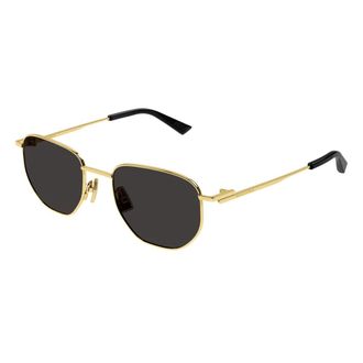 Bottega Veneta Lunettes de soleil en m&eacute;tal dor&eacute; - Femme - Accessoires - Jaune - Taille: 52 MM