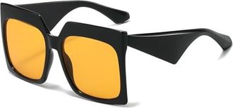 Generic Lunettes De Soleil Carr&eacute;es &Agrave; Monture Large For Hommes Et Femmes, Id&eacute;ales For Les Vacances En Plein Air(Yellow)