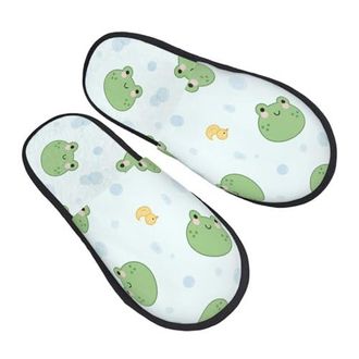 Generic Pantoufles DH&ocirc;tel Grenouilles Kawaii Unisexe Pantoufles En Feutre L&eacute;gers Chaussons Pour Camping H&ocirc;tel Invit&eacute; M
