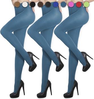 Sesto Senso Paquet de 3 Collants Femme Turquoise Opaque Lisse Microfibre 50 Den Turquoise Fonc&eacute; 3 M P&eacute;trol