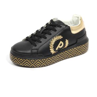 Pollini Vegane Lederschuhe in Schwarz/Gold - - Shoes - Damen - Schwarzk - 35 EU