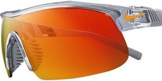 Nike Nike Show X1 Lunettes de Soleil, Gris Brillant/Orange Miroir, Taille Unique Mixte