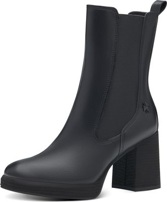 Marco Tozzi by Guido Maria Kretschmer Damen Chelsea Boots aus Kunstleder mit Absatz, Schwarz (Black), 36