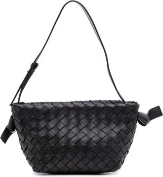 Bottega Veneta sac porté épaule Lambskin Intrecciato Tie (2012-2025) - Noir
