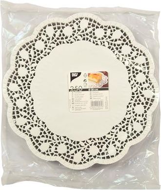 Papstar 18270 Tortenspitzen rund ø 30 cm, 250 Stück, weiß