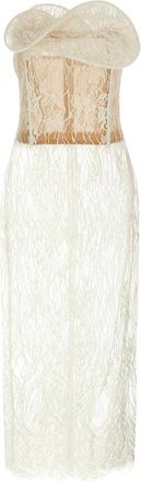 Magda Butrym Femme, Robes, Blanc, Taille: 36 FR 16 Lace Midi Dress