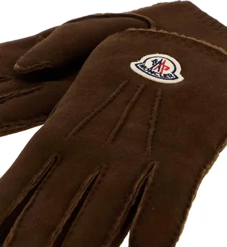 Moncler Shearling Gloves - Brown