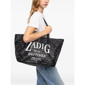 Zadig&Voltaire Monogram Coated Canvas Tote Bag - Black