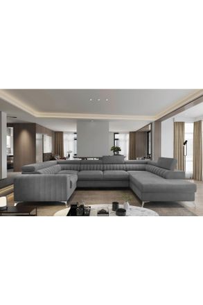 MID.YOU Mid.you Wohnlandschaft, Grau, Textil, 6-Sitzer, 347x202 cm, Made in EU, Wohnzimmer, Sofas & Couches, Wohnlandschaften