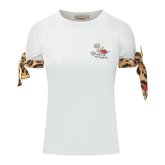 Alessandro Enriquez Femme, Tops, Blanc, Taille: 42 FR Ricamo Kiss T-Shirt