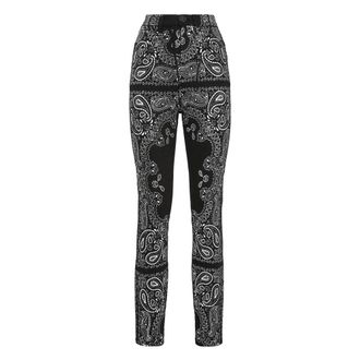 Philipp Plein Femme, Pantalons, Noir, Taille: W28 Denim Super High Waist Jegging Paisley Bandana