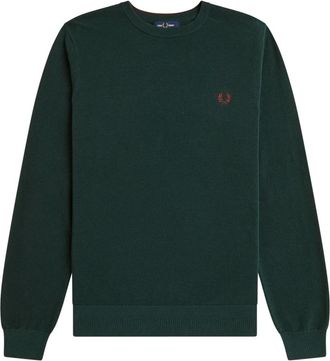 Fred Perry Homme, Sweatshirts et sweats &agrave; capuche, Vert, Taille: L Pull ras du cou