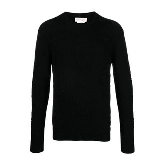 Alexander McQueen Skull Jacquard Baumwoll-Jumper - - Knitwear - Herren - Schwarzk - S