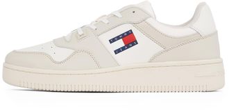 Tommy Jeans Herren Cupsole Sneaker Retro Basket Sportlich, Elfenbein (Ivory), 42