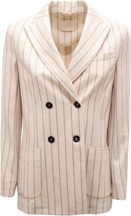 Circolo 1901 Femme, Vestes, Blanc, Taille: 44 FR Fd3560 D.petto Lino Cotone