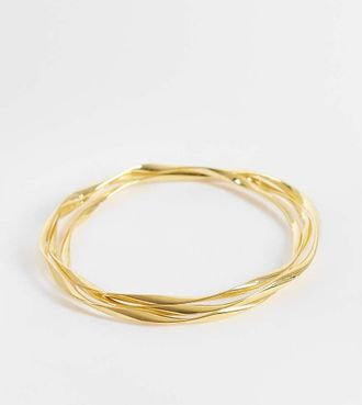 Orelia 3er-Pack ineinander verschlungene Armreife im Band-Design mit 18-Karat-Vergoldung