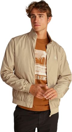 Calvin Klein Herren Windbreaker Jacke Unpadded Harrington mit Stehkragen, Beige (White Pepper), L