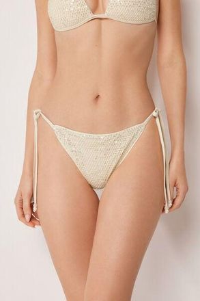 Calzedonia Bikinihose Mit Schmalen B&auml;ndchen Sequin Net Wei&szlig;