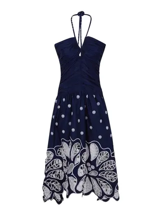 Farm Rio Knielanges Kleid - Blau