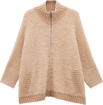 someday Damen Strickjacke | Oversize Strickjacke TOUCLEE Detail mit Wolle Cashmere Cream Melange, 0