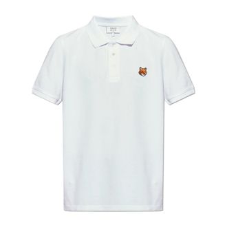 Maison Kitsun&eacute; Fox Head Regular Polo - - Tops - Herren - Wei&szlig; - L