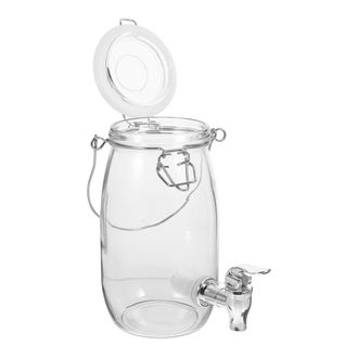 Angoily Getr&auml;nkespender 1L Getr&auml;nkespender Glas Mit Zapfhahn Saftspender Limonadenspender Glas Wasserspender F&uuml;r Kalte Getr&auml;nke Bar Party Zuhause, Transparent