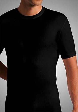 Novila Herren T-Shirt schwarz Baumwolle unifarben