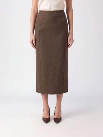 Jil Sander Jupe crayon midi en laine vierge stretch &agrave; taille haute